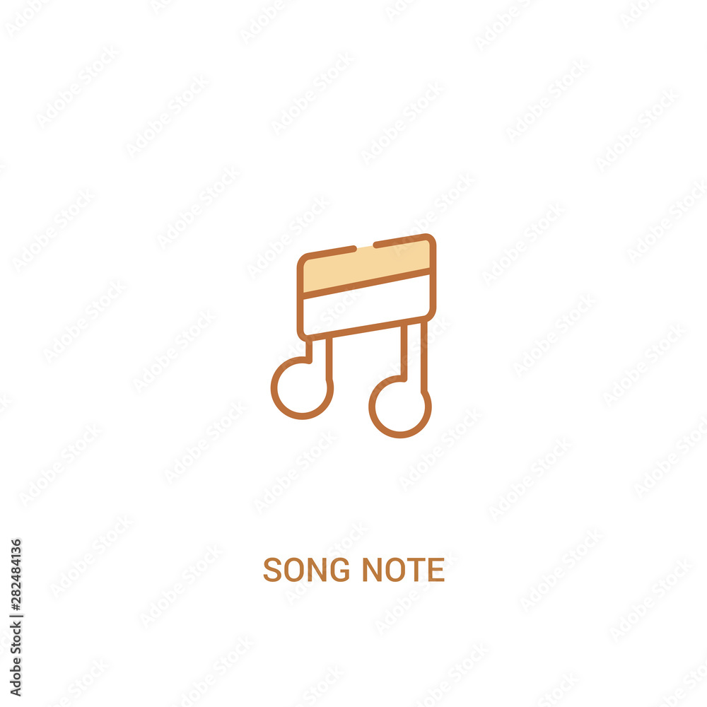 song note concept 2 colored icon. simple line element illustration ...