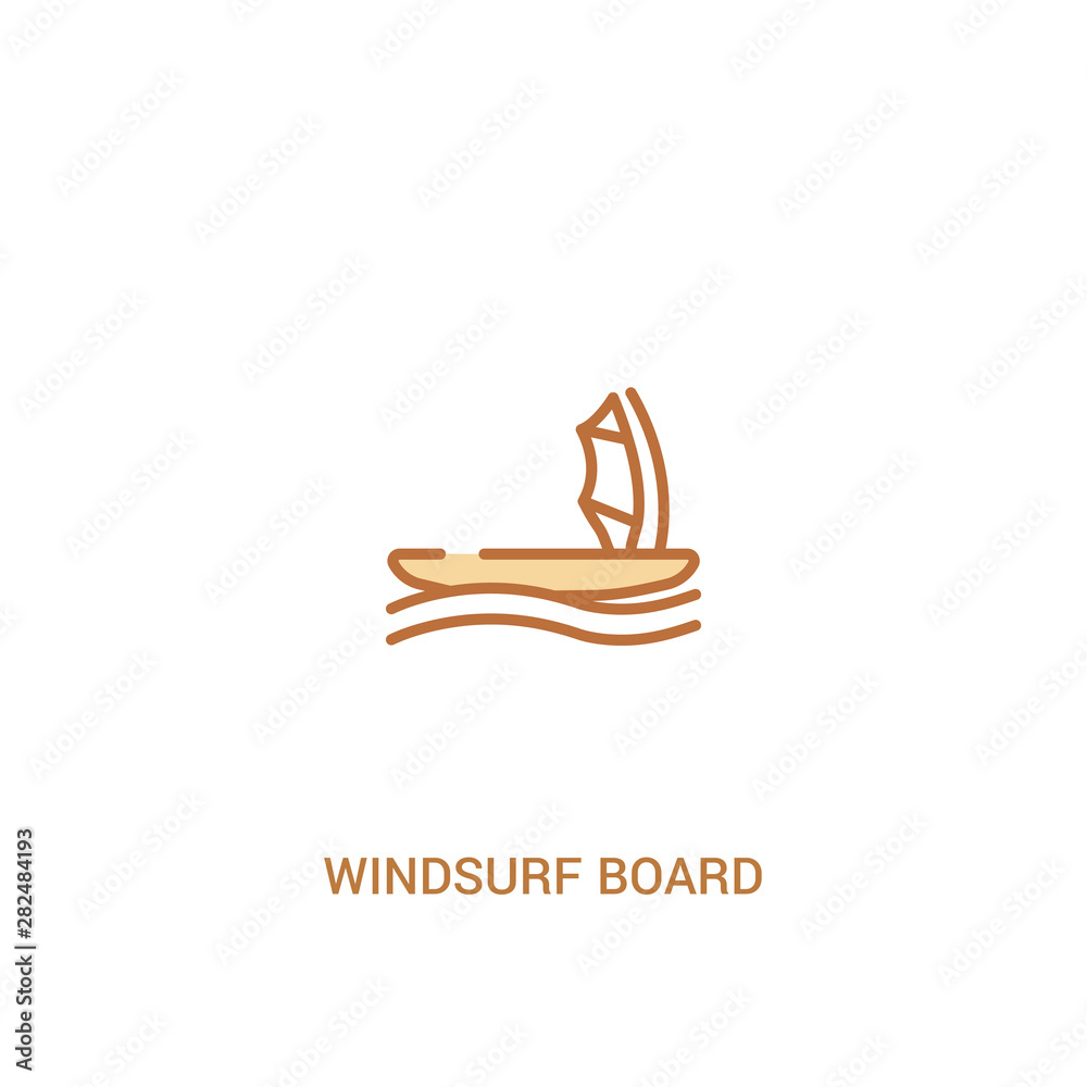 windsurf board concept 2 colored icon. simple line element illustration ...