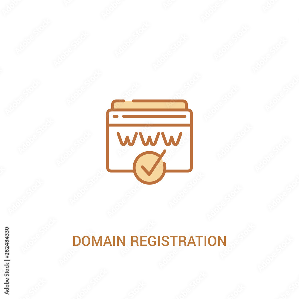 domain registration concept 2 colored icon. simple line element ...