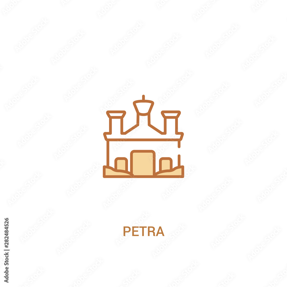petra concept 2 colored icon. simple line element illustration. outline ...