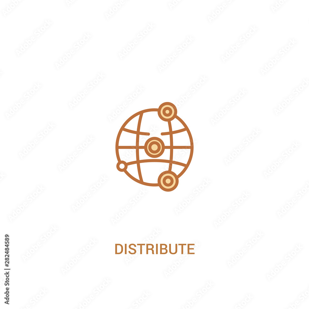 distribute concept 2 colored icon. simple line element illustration ...