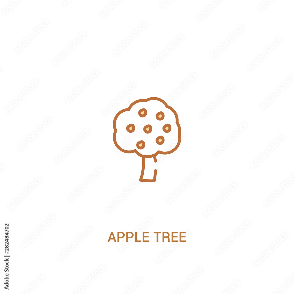 apple tree concept 2 colored icon. simple line element illustration ...