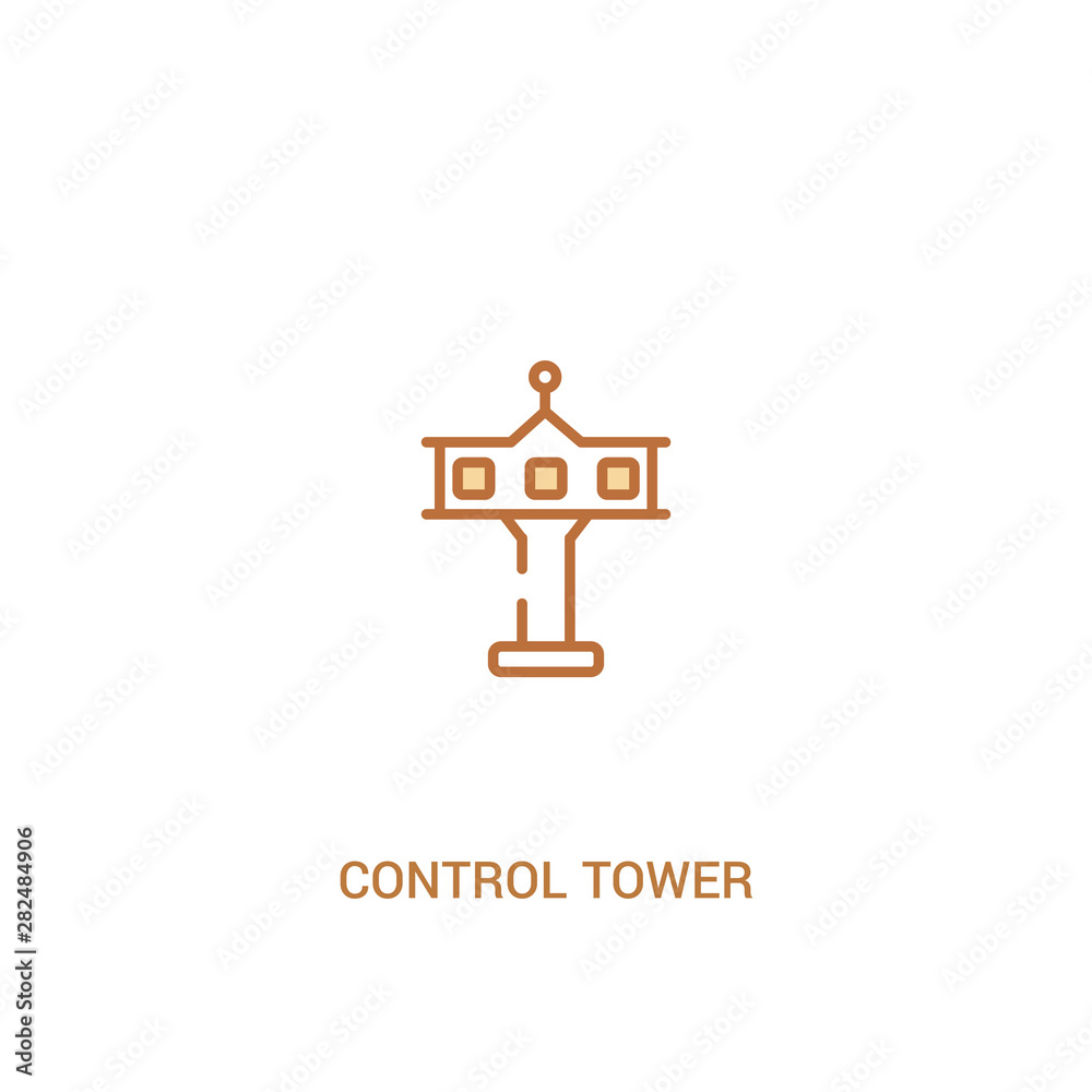 control tower concept 2 colored icon. simple line element illustration ...