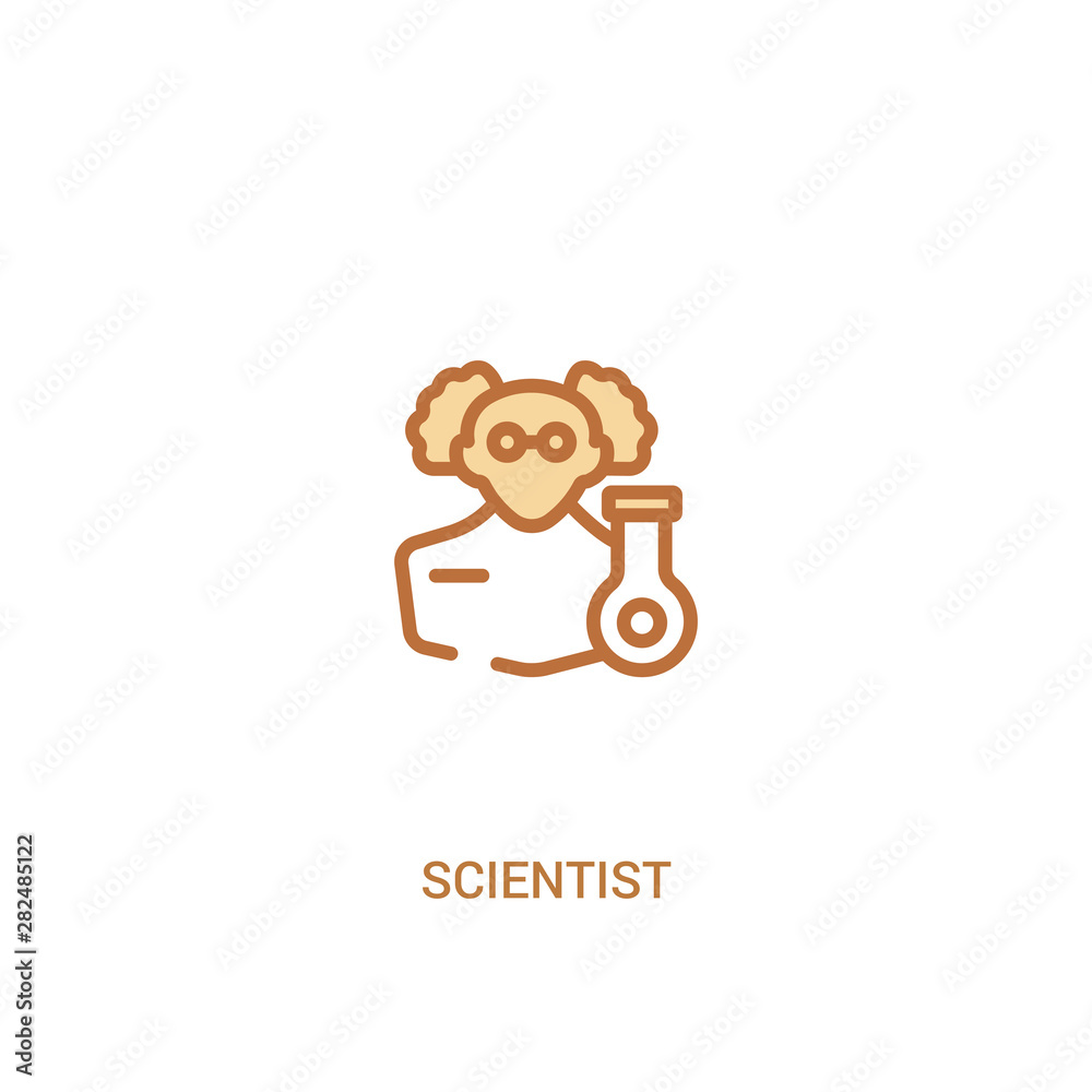 scientist concept 2 colored icon. simple line element illustration ...