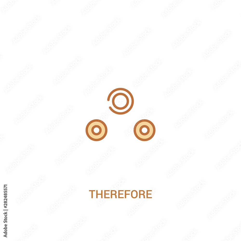 therefore concept 2 colored icon. simple line element illustration ...