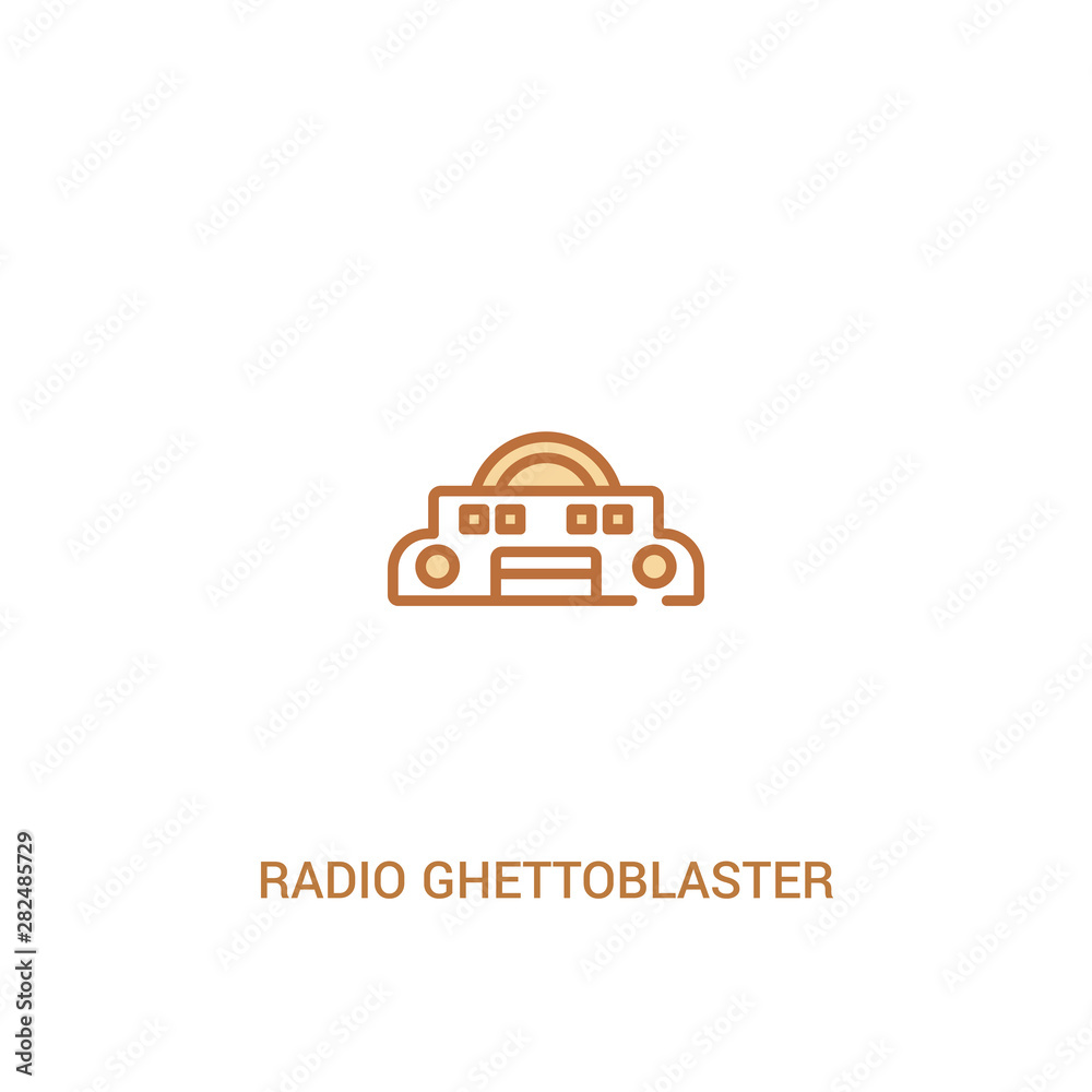 radio ghettoblaster concept 2 colored icon. simple line element ...