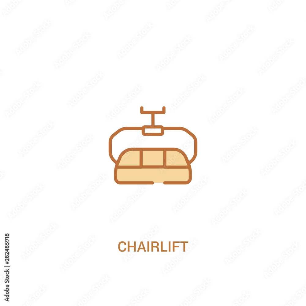 chairlift concept 2 colored icon. simple line element illustration ...