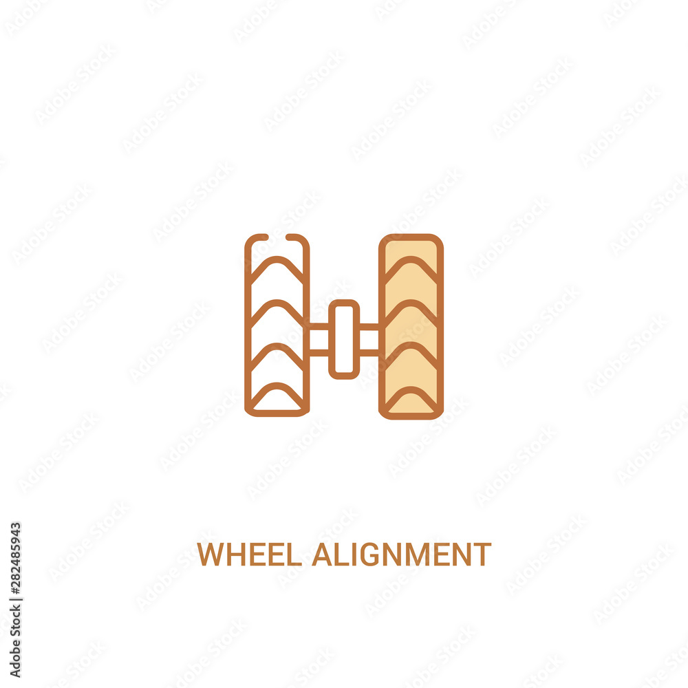 wheel alignment concept 2 colored icon. simple line element ...
