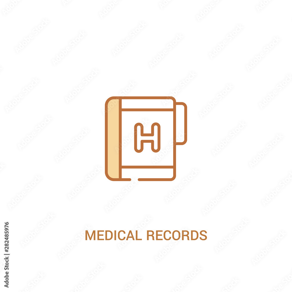 medical records concept 2 colored icon. simple line element ...