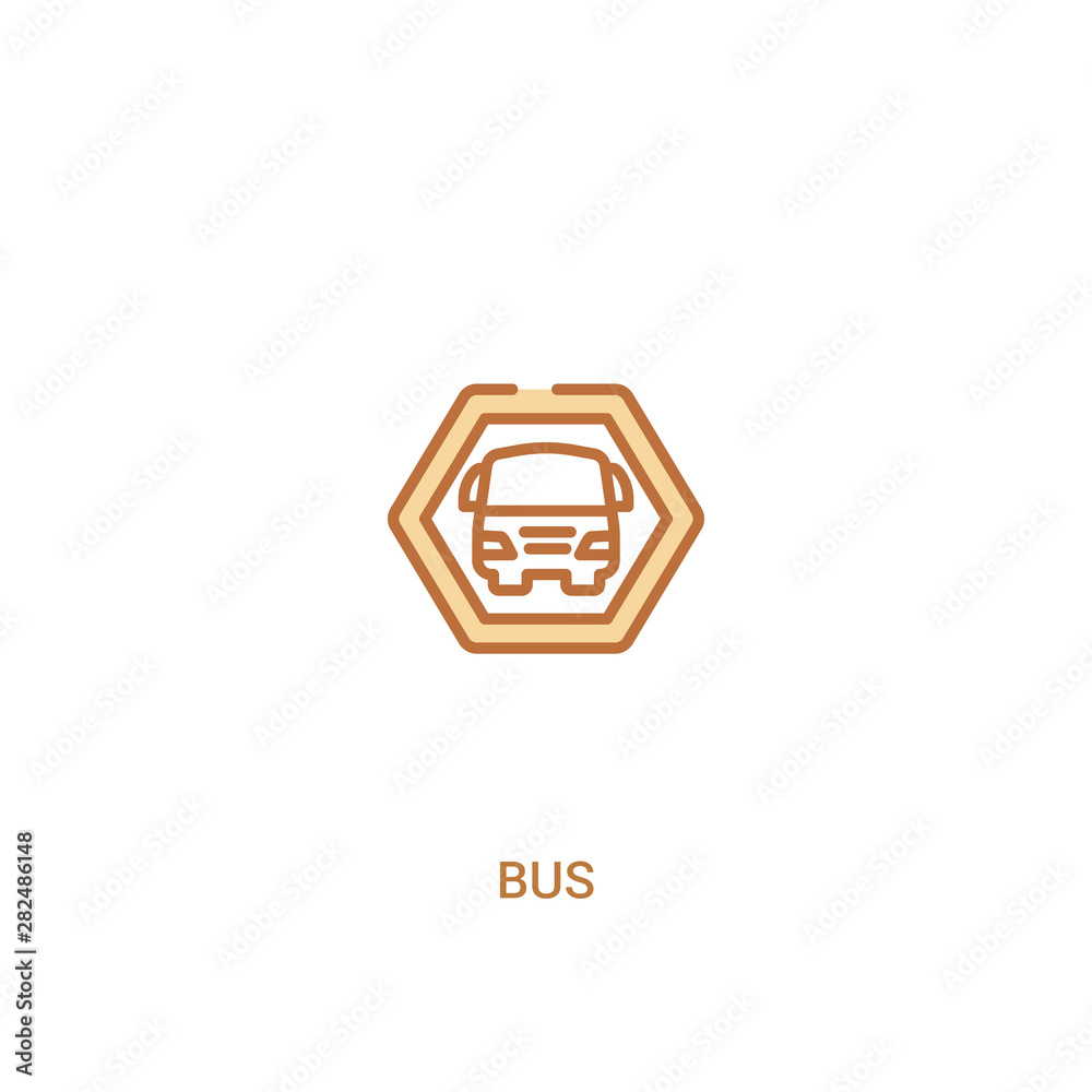 bus concept 2 colored icon. simple line element illustration. outline ...