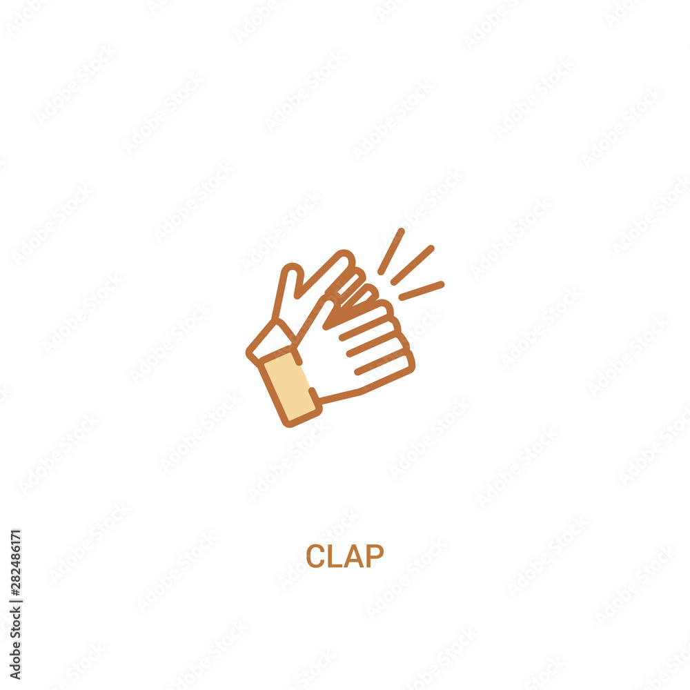 clap concept 2 colored icon. simple line element illustration. outline ...