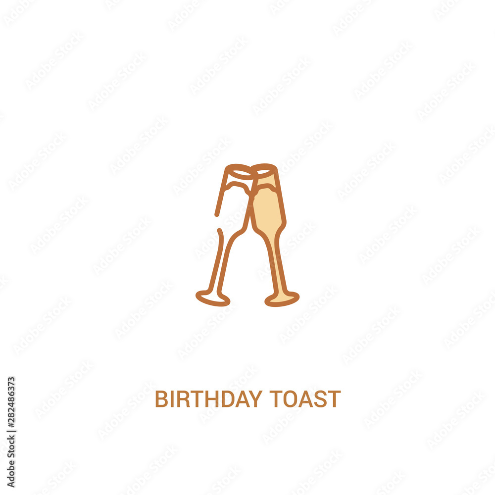 birthday toast concept 2 colored icon. simple line element illustration ...
