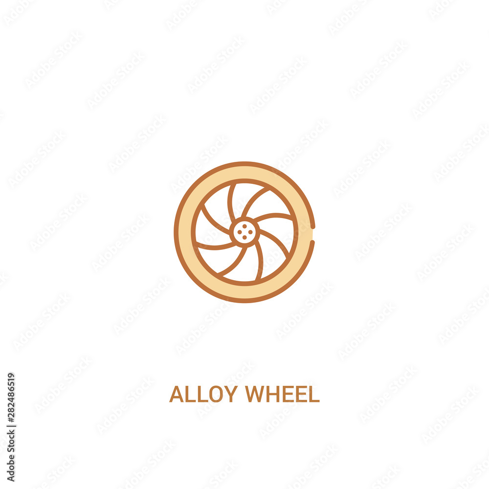 alloy wheel concept 2 colored icon. simple line element illustration ...