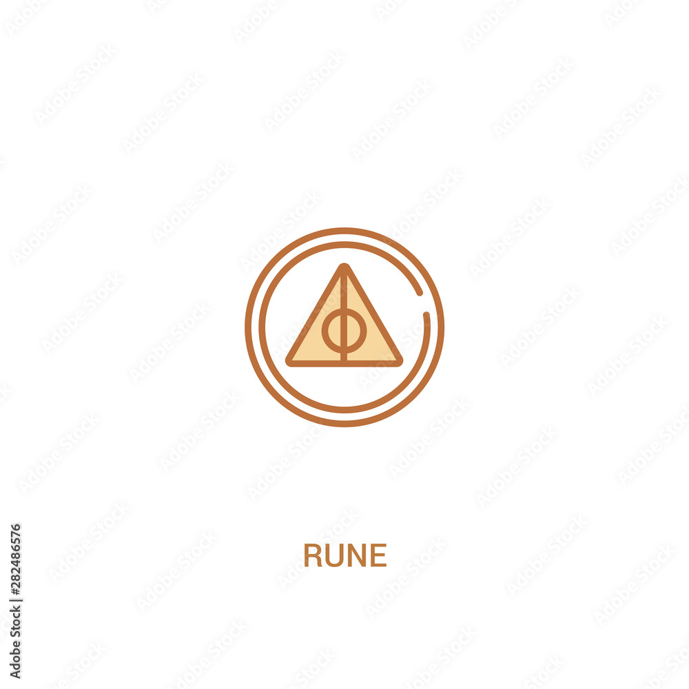 rune concept 2 colored icon. simple line element illustration. outline ...