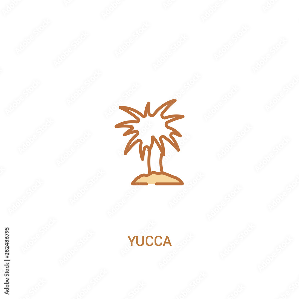 yucca concept 2 colored icon. simple line element illustration. outline ...