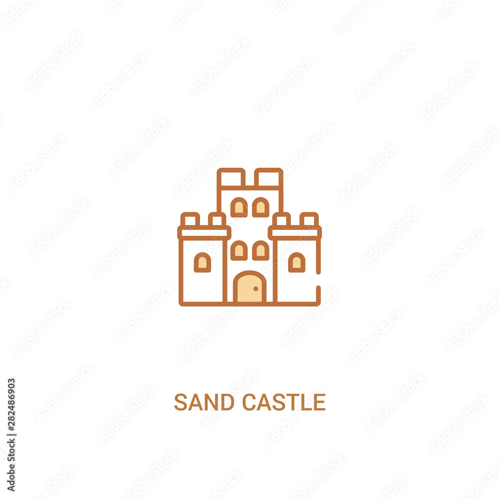 sand castle concept 2 colored icon. simple line element illustration ...
