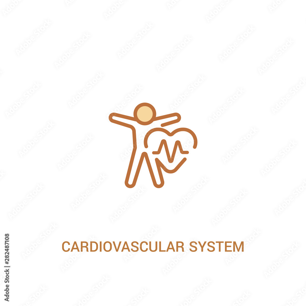 cardiovascular system concept 2 colored icon. simple line element ...