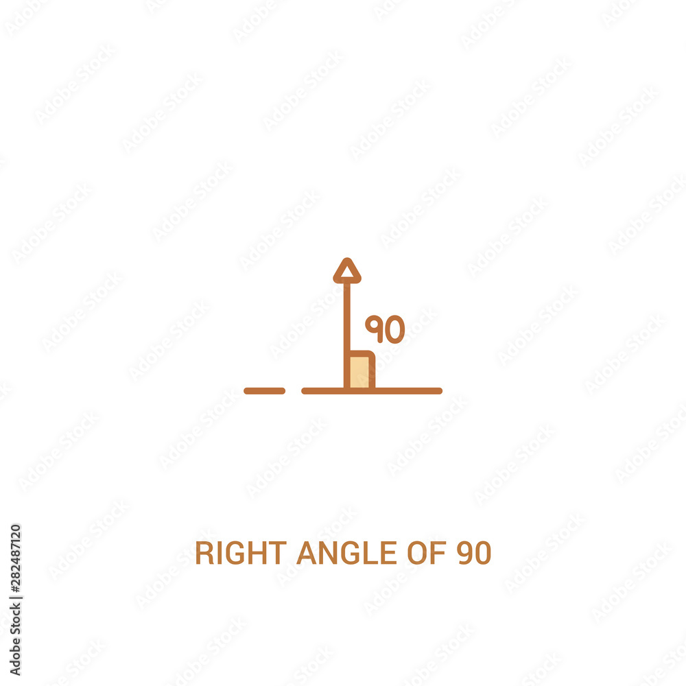 right angle of 90 degrees concept 2 colored icon. simple line element ...