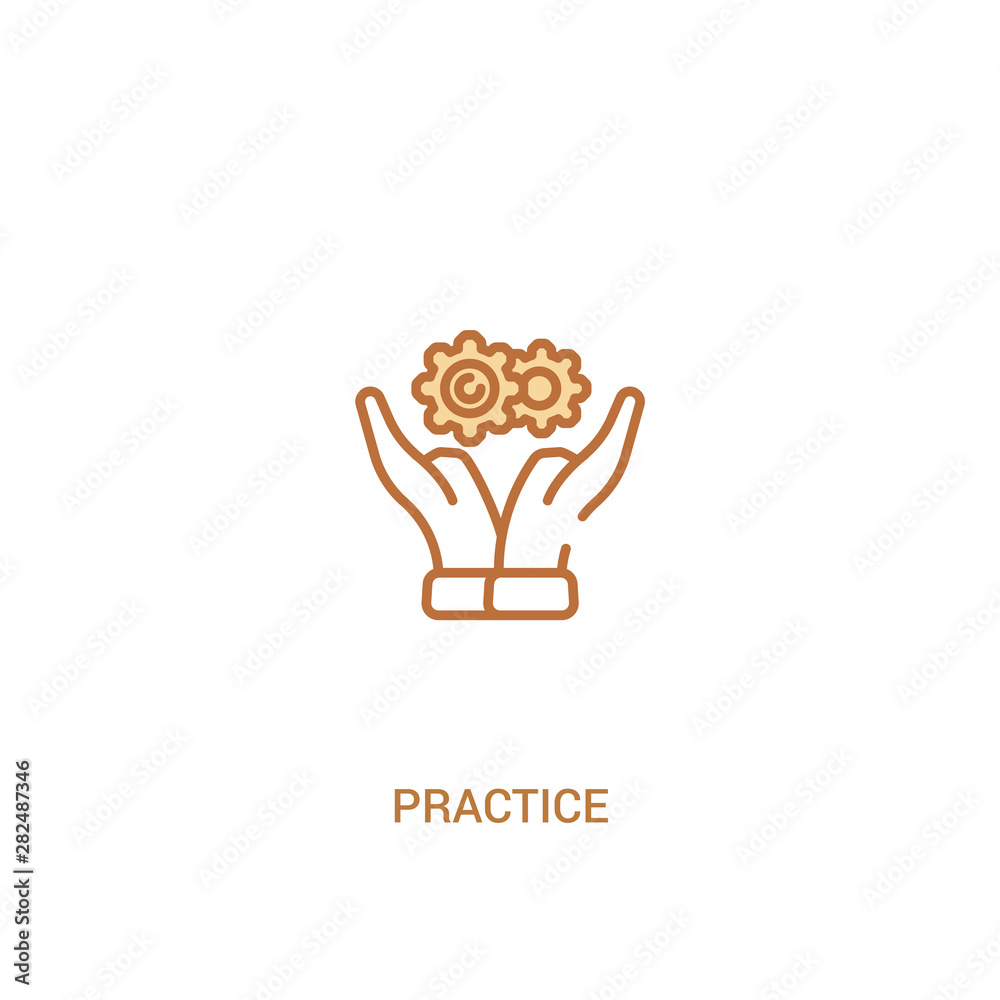 practice concept 2 colored icon. simple line element illustration ...