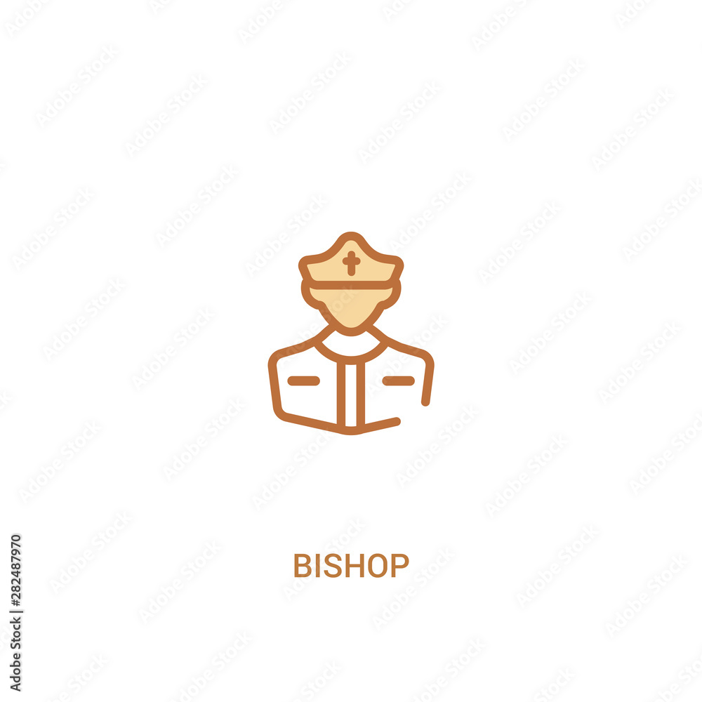 bishop concept 2 colored icon. simple line element illustration ...