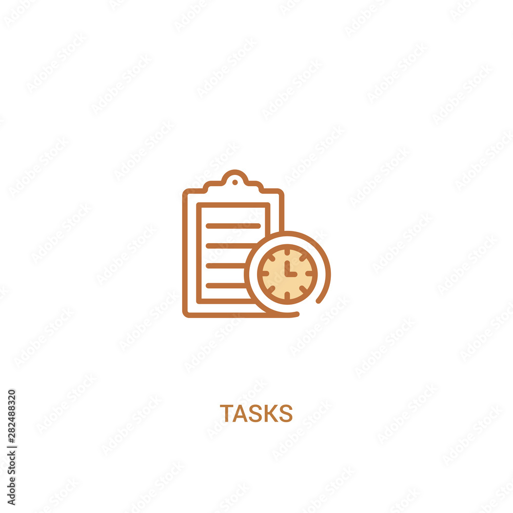 tasks concept 2 colored icon. simple line element illustration. outline ...