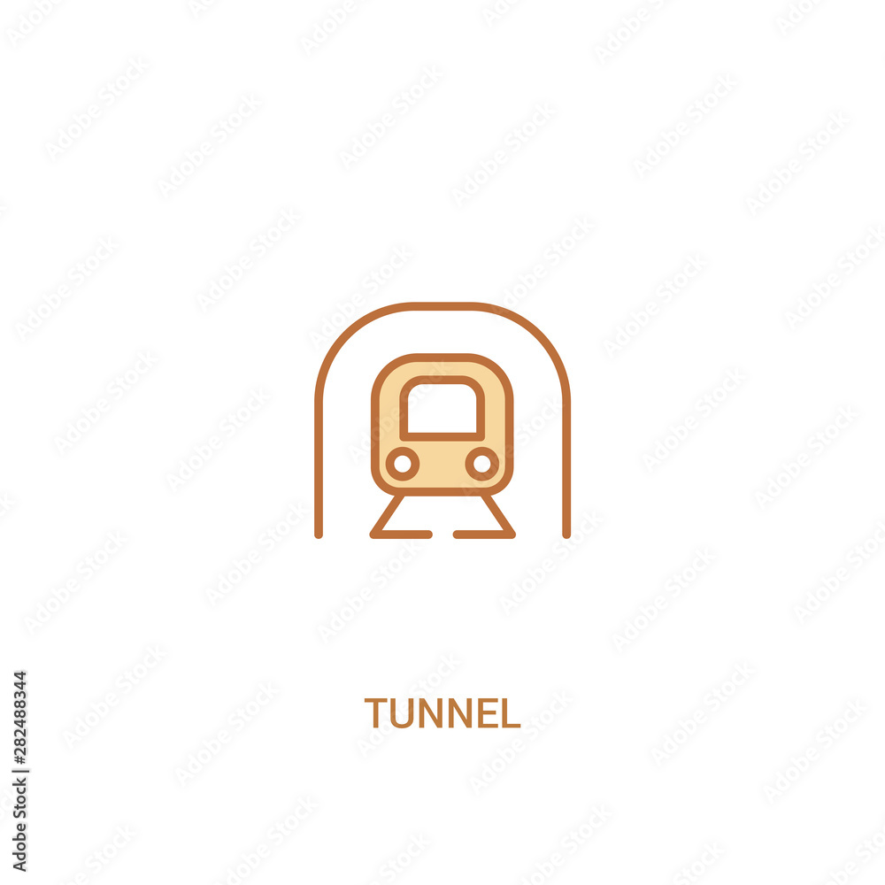 tunnel concept 2 colored icon. simple line element illustration ...