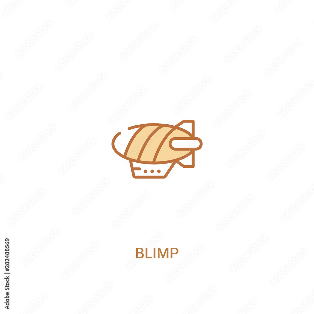 blimp concept 2 colored icon. simple line element illustration. outline ...