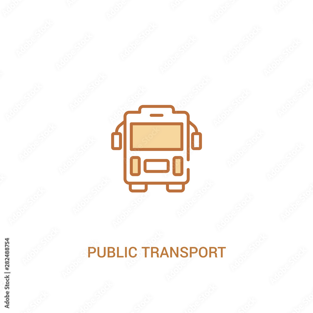 public transport concept 2 colored icon. simple line element ...