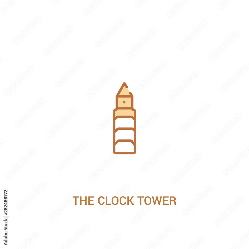 the clock tower concept 2 colored icon. simple line element ...