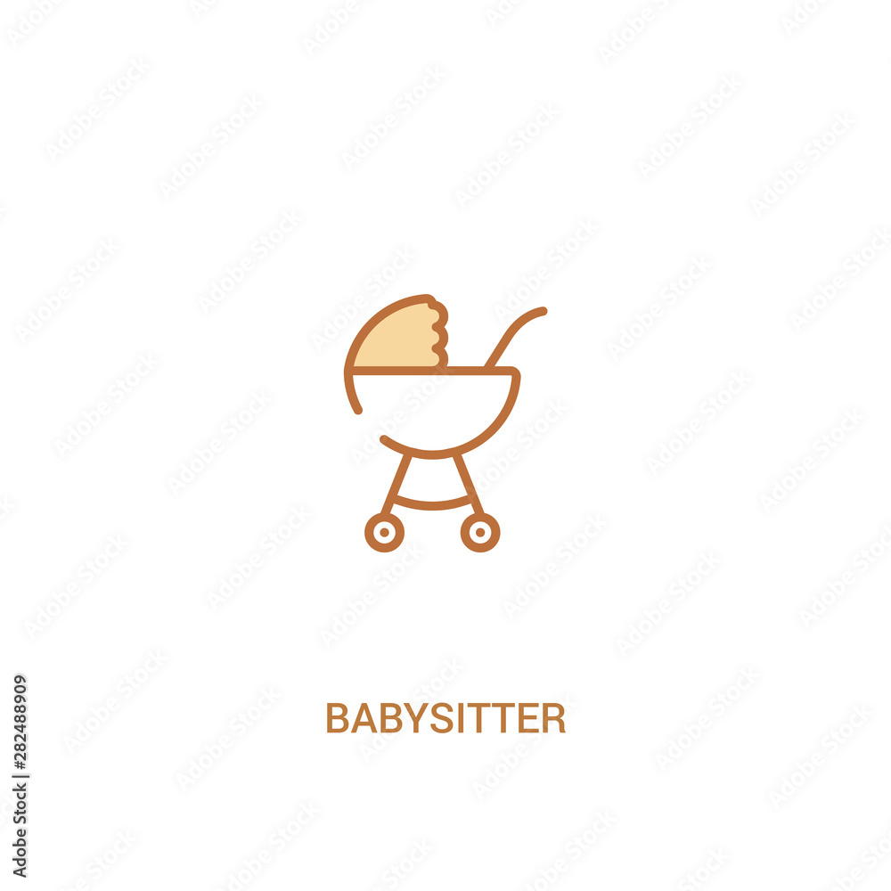 babysitter concept 2 colored icon. simple line element illustration ...