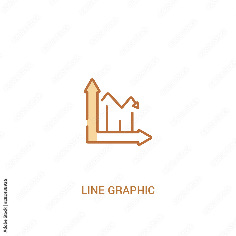line graphic concept 2 colored icon. simple line element illustration ...