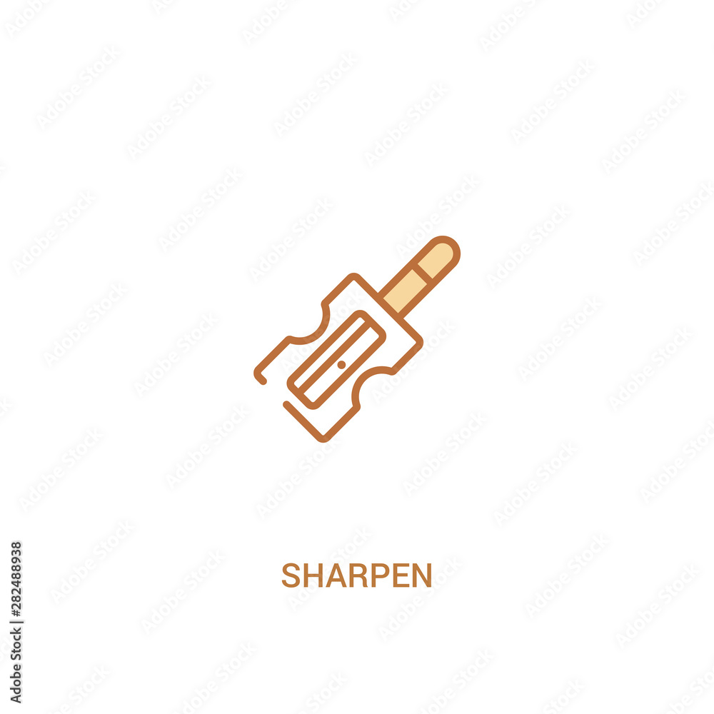 sharpen concept 2 colored icon. simple line element illustration ...