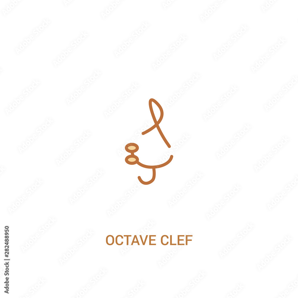 octave clef concept 2 colored icon. simple line element illustration ...