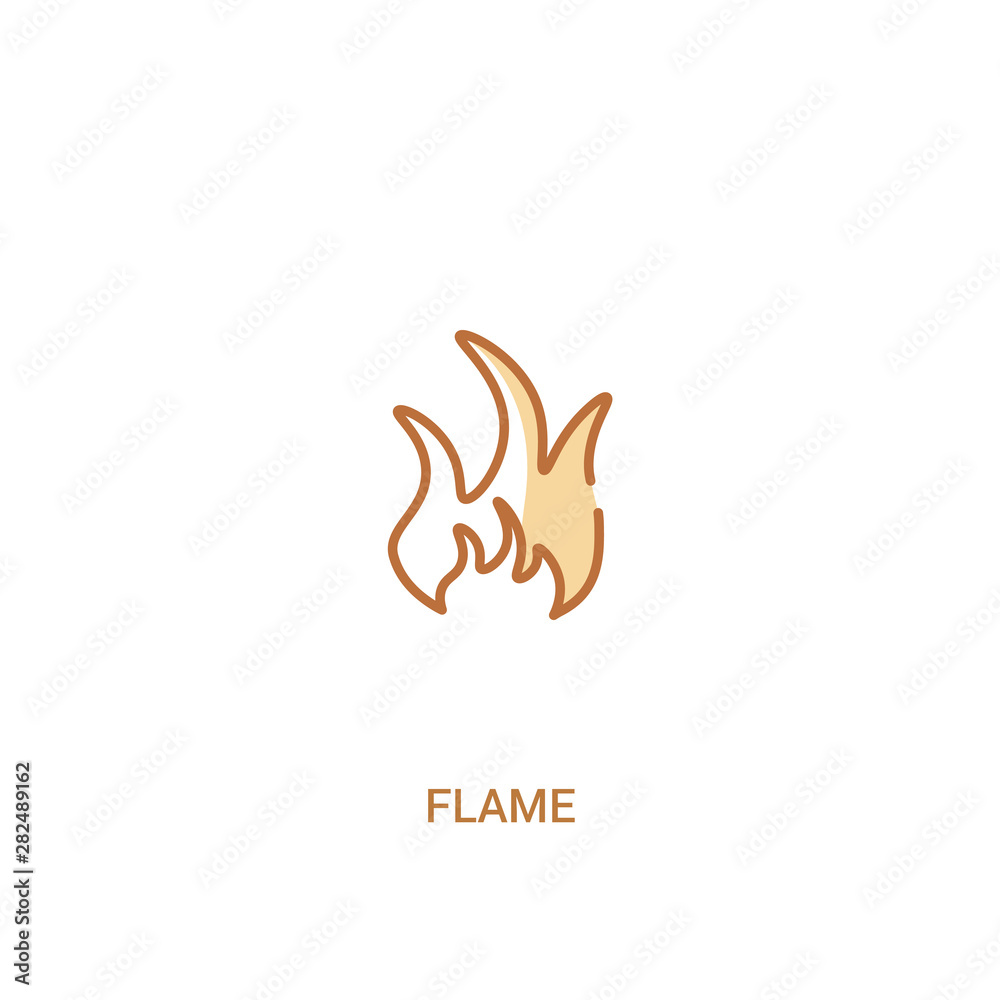 flame concept 2 colored icon. simple line element illustration. outline ...