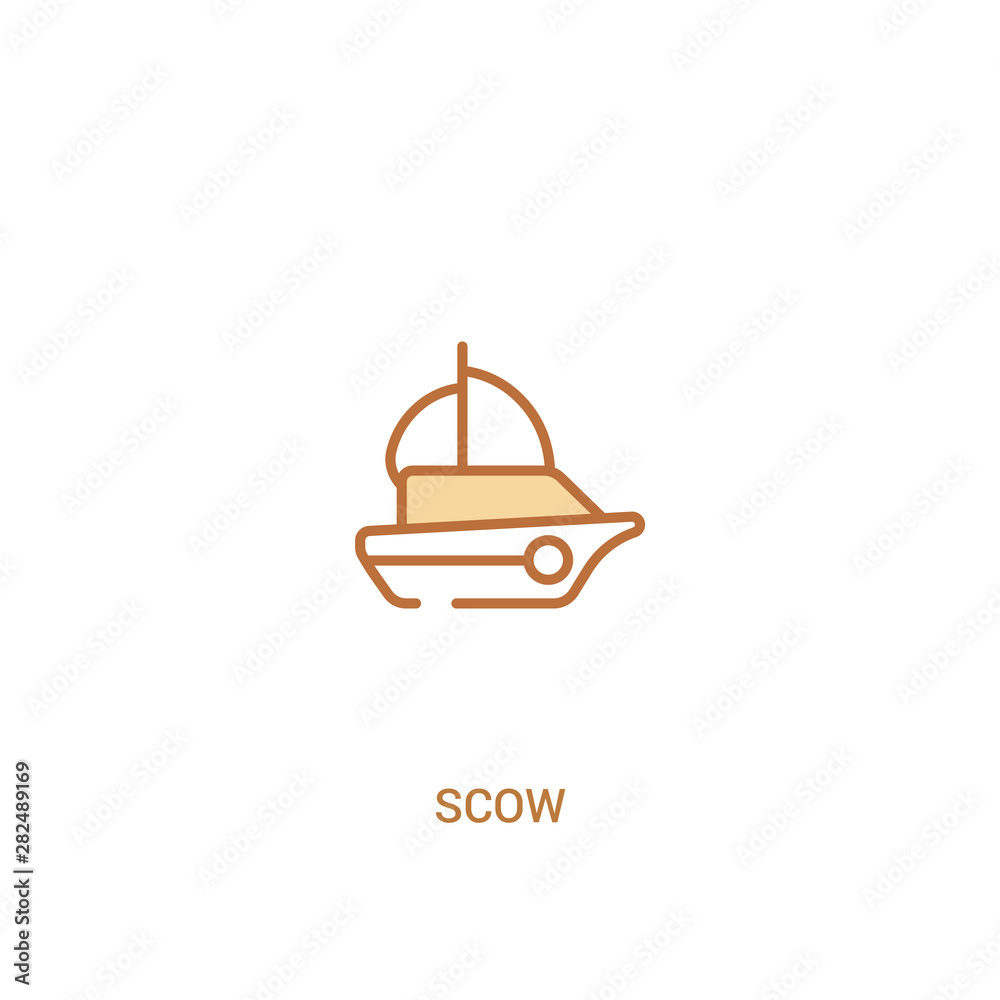 scow concept 2 colored icon. simple line element illustration. outline ...