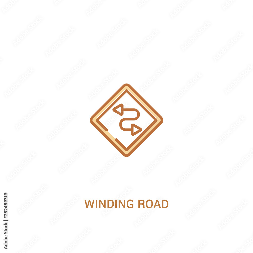 winding road concept 2 colored icon. simple line element illustration ...