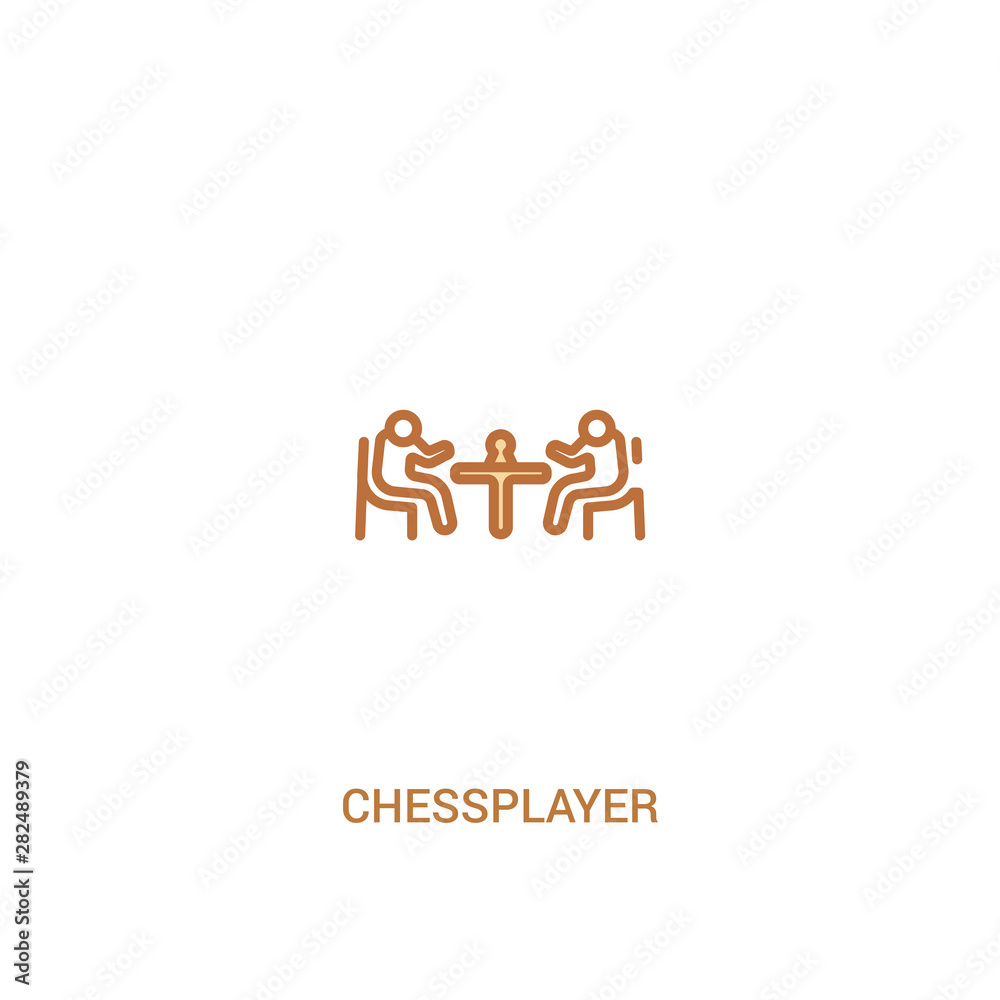 chessplayer concept 2 colored icon. simple line element illustration ...