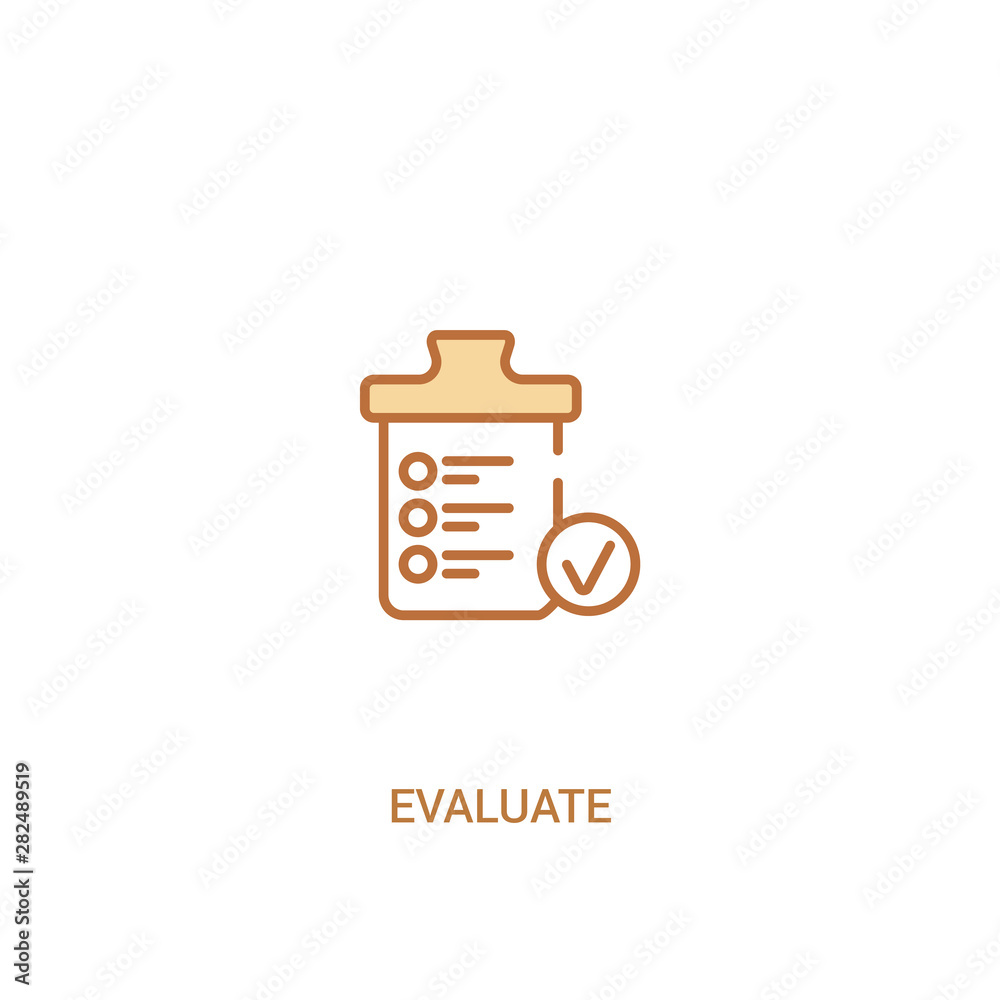 evaluate concept 2 colored icon. simple line element illustration ...