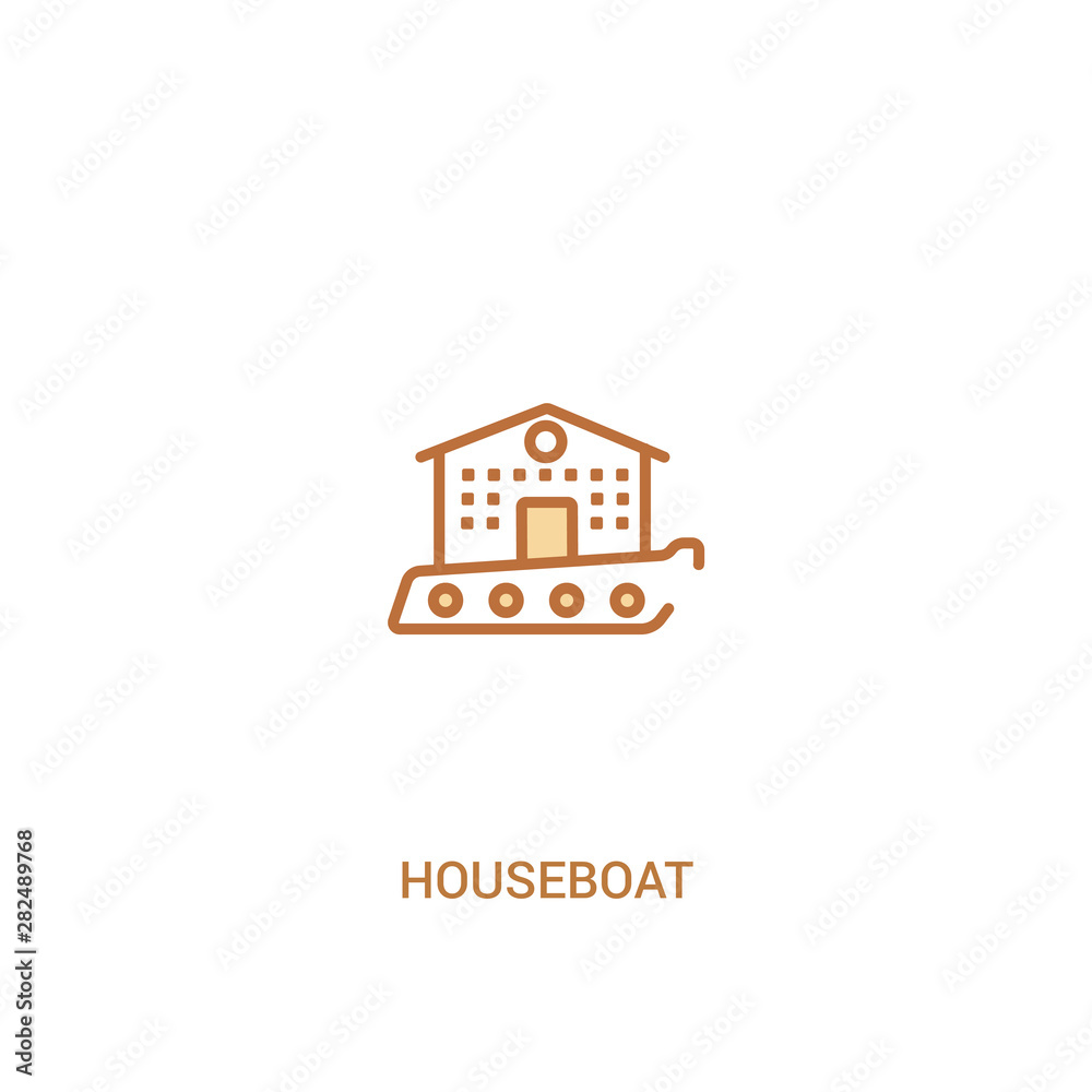 houseboat concept 2 colored icon. simple line element illustration ...