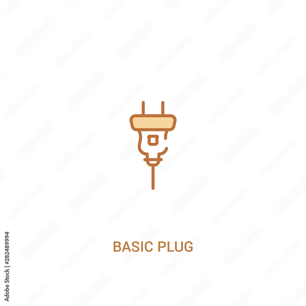 basic plug concept 2 colored icon. simple line element illustration ...