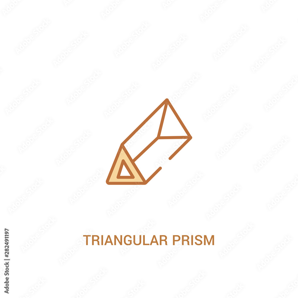 triangular prism concept 2 colored icon. simple line element ...