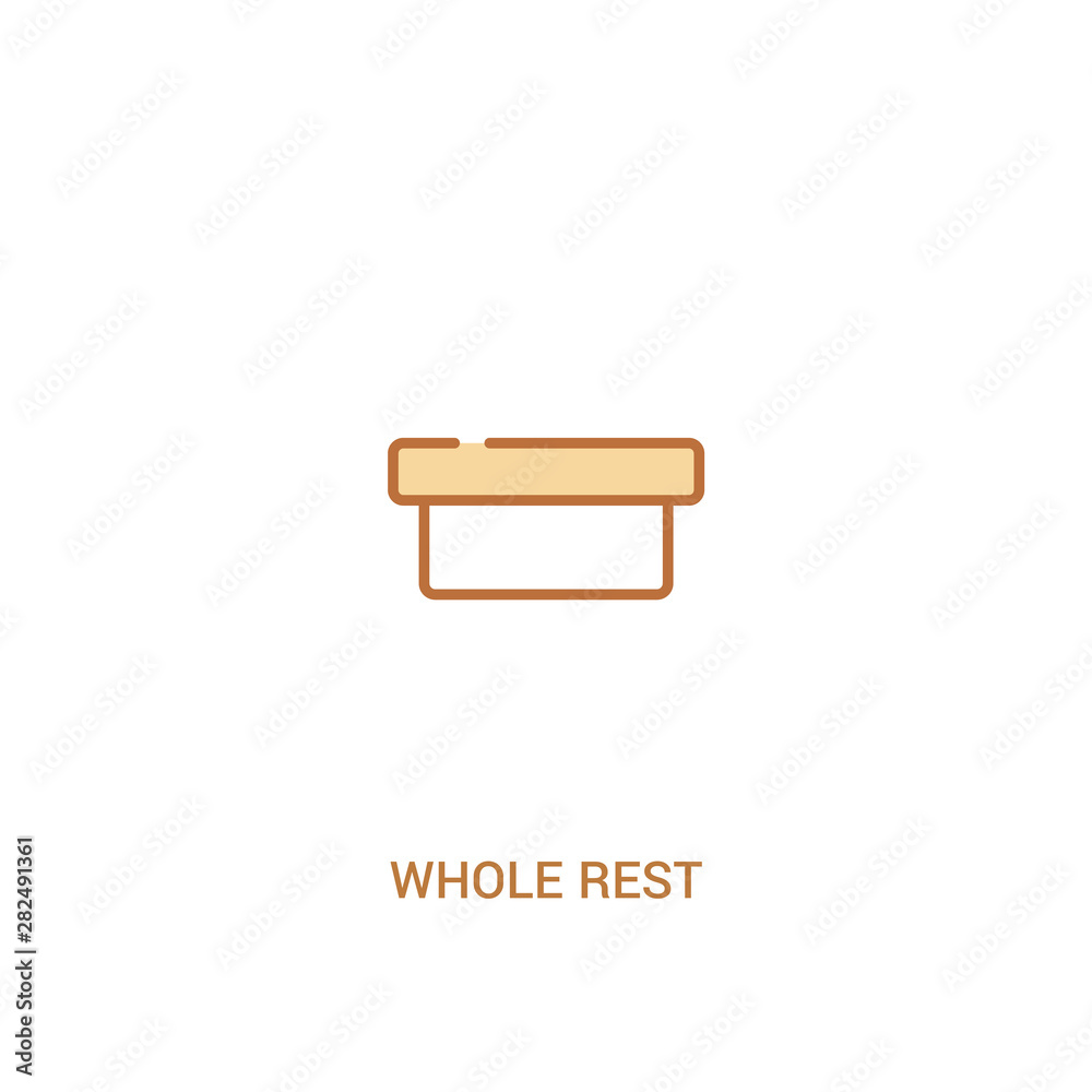 whole rest concept 2 colored icon. simple line element illustration ...