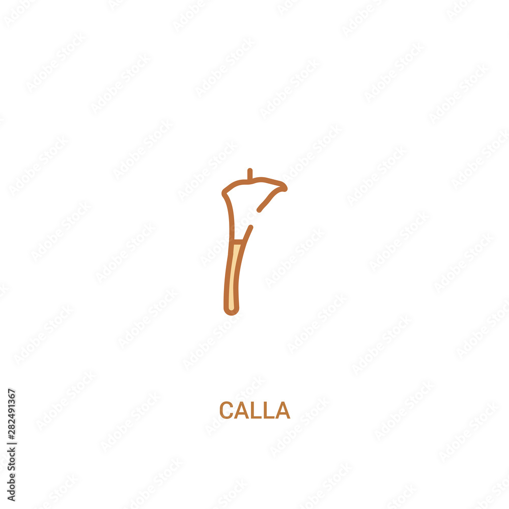 calla concept 2 colored icon. simple line element illustration. outline ...