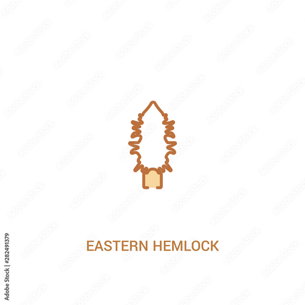 eastern hemlock tree concept 2 colored icon. simple line element ...