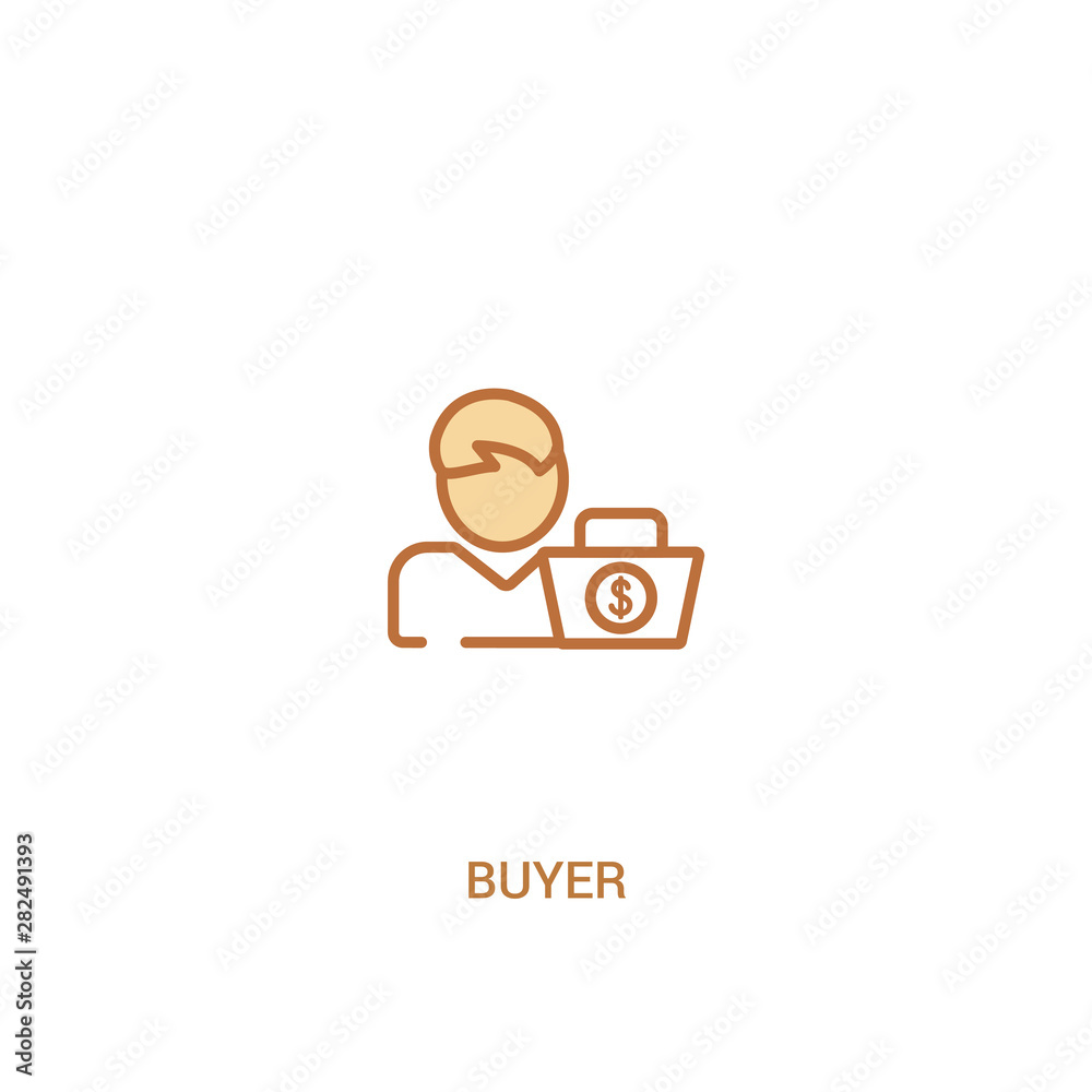buyer concept 2 colored icon. simple line element illustration. outline ...