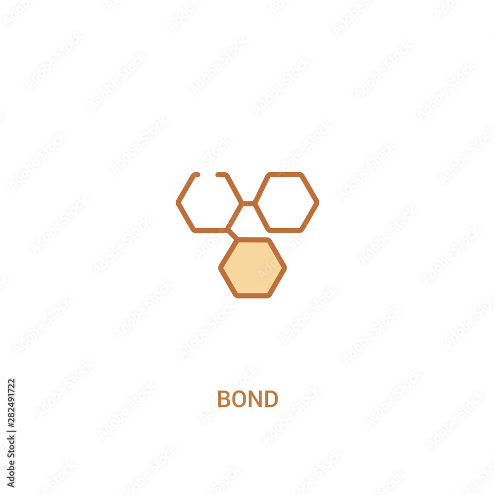 bond concept 2 colored icon. simple line element illustration. outline ...