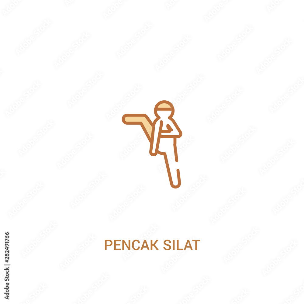 pencak silat concept 2 colored icon. simple line element illustration ...