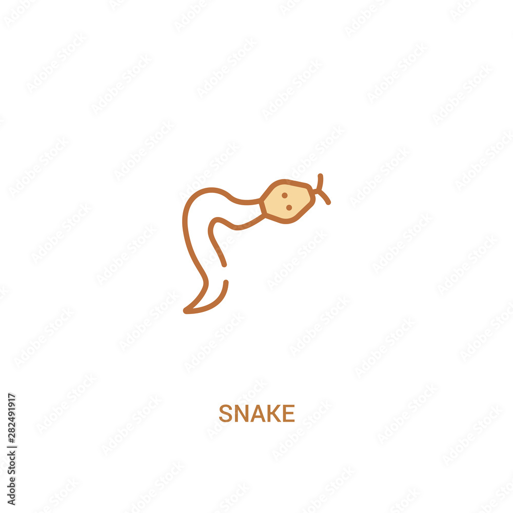 snake concept 2 colored icon. simple line element illustration. outline ...