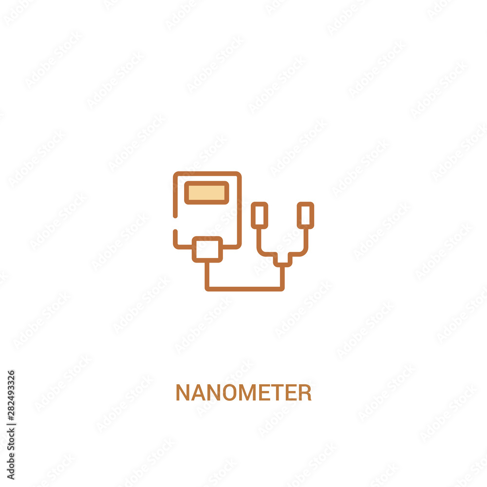 nanometer concept 2 colored icon. simple line element illustration ...