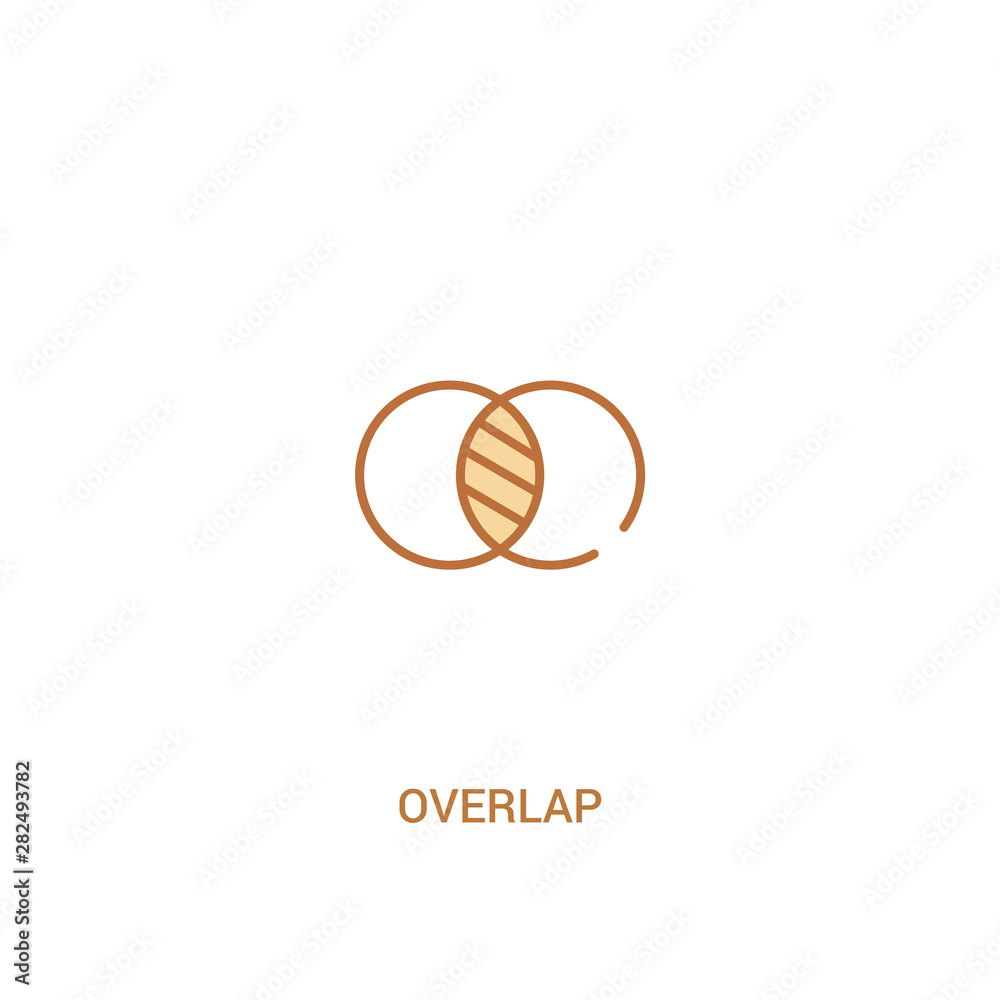overlap concept 2 colored icon. simple line element illustration ...